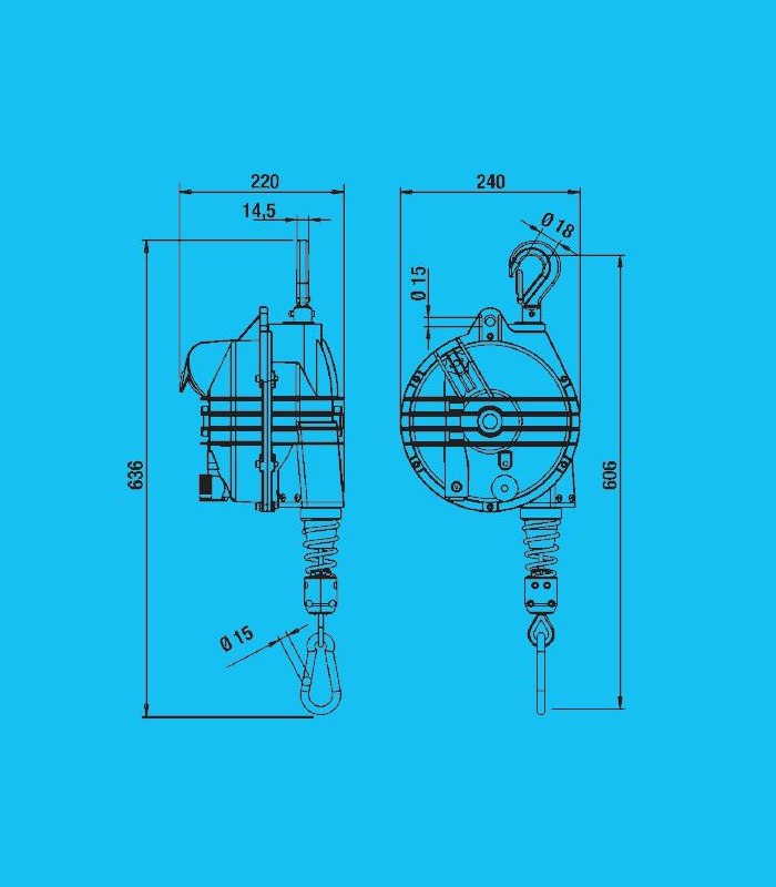 Tool Balancer TECNA 9367 (99 to 121lb, 6.6ft) – www.toolbalancersusa.com