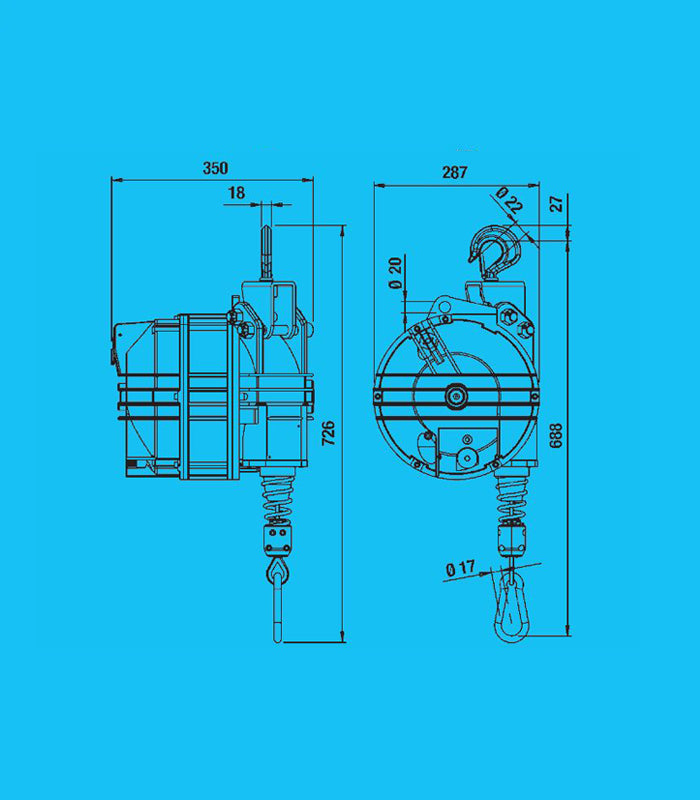 Tool Balancer TECNA 9452 (254 to 287lb, 9.8ft) – www.toolbalancersusa.com