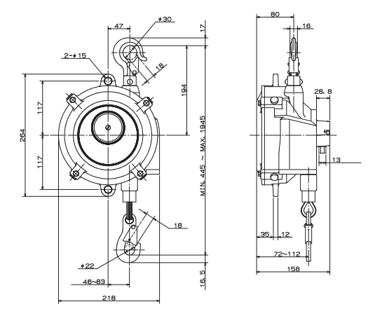 Balancer ENDO EWF-30 (48 to 66 lb, 4.9ft) – www.toolbalancersusa.com