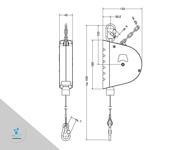 Retractor de herramientas Kromer 7211-02 (3,3 a 6,6 lb, 8,2 pies) – www ...