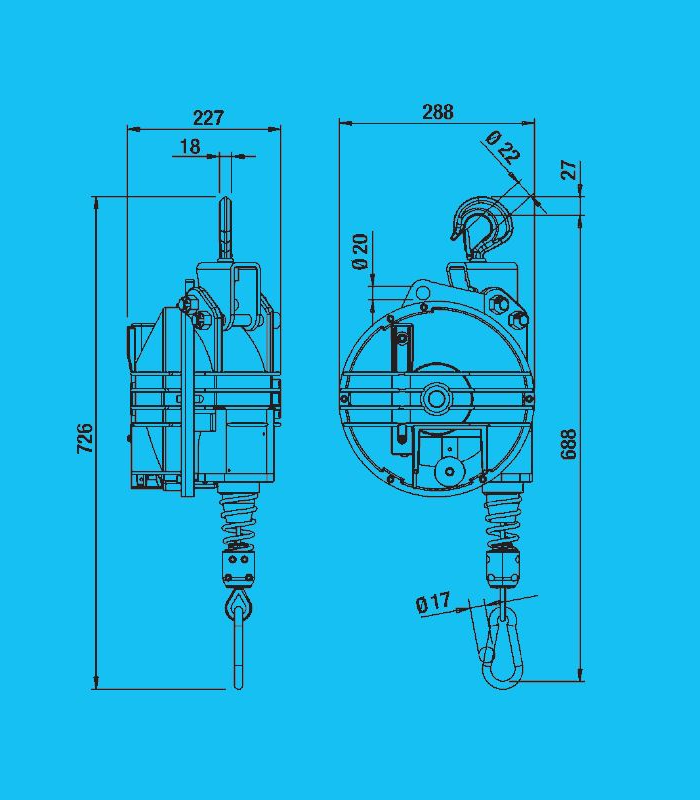 Tool Balancer TECNA 9401 (33 to 44lb, 8.2ft) – www.toolbalancersusa.com