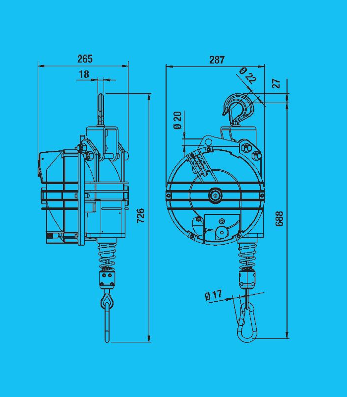Tool Balancer TECNA 9414 (198 to 220lb, 8.2ft) – www.toolbalancersusa.com