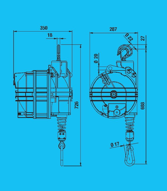 Tool Balancer TECNA 9426 (354 to 397lb, 8.2ft) – www.toolbalancersusa.com